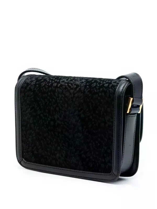 Saint Laurent Small Velvet Solferino Satchel - Black
