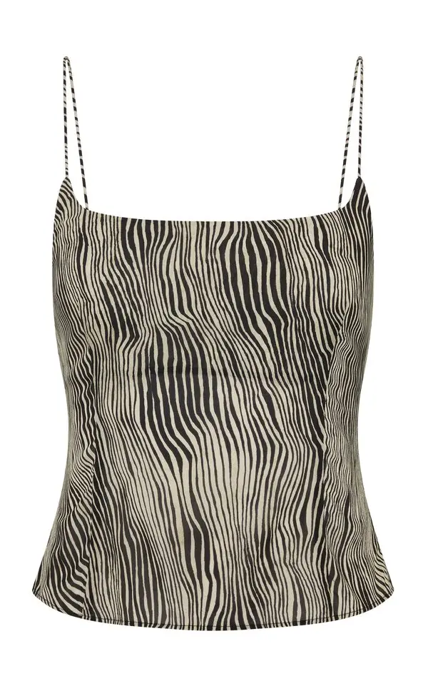 ST. AGNI Savannah Zebra-inspired Silk-blend Camisole Top - Print