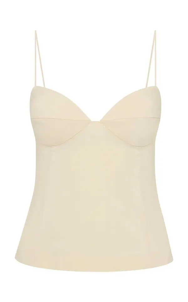 ST. AGNI Studio Cotton-blend Sweetheart Neckline Camisole Top - Ivory