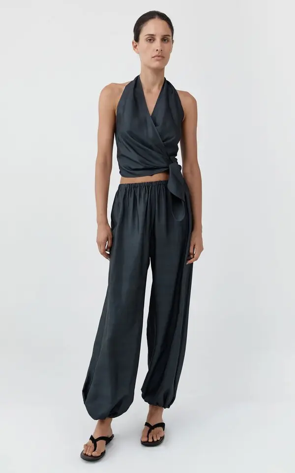ST. AGNI Silk Balloon Leg Pants