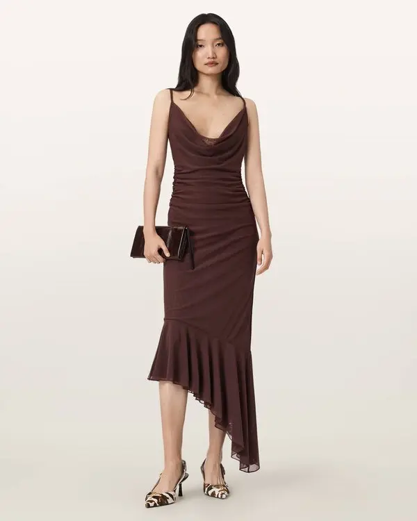 ALLSAINTS Bea Mesh Midi Dress