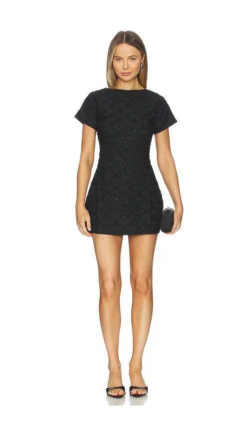 ASTA RESORT Mathilde Hand Beaded Mini Dress - Black