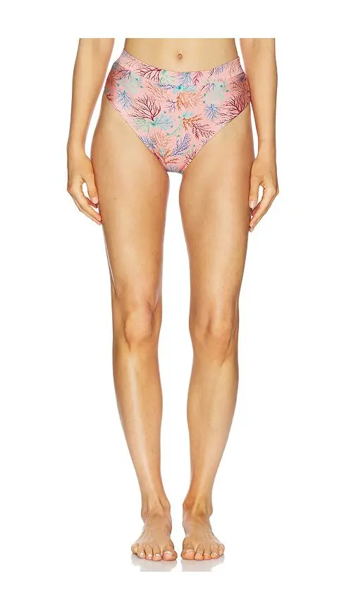 PatBO Seaweed High Waist Bikini Bottom - Pink