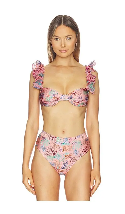 PatBO Seaweed Flutter Bikini Top - Pink
