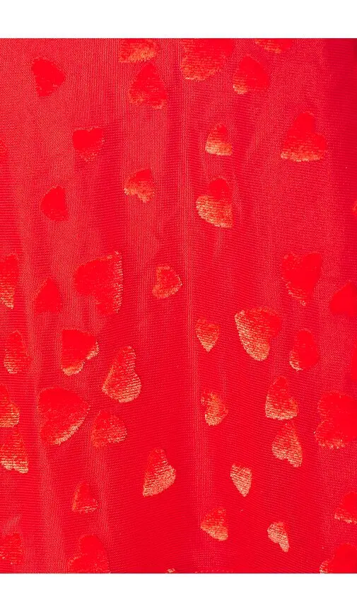 SKIMS Sheer Velvet Burnout Straight Neck Mini Dress In Red - Ruby Contrast