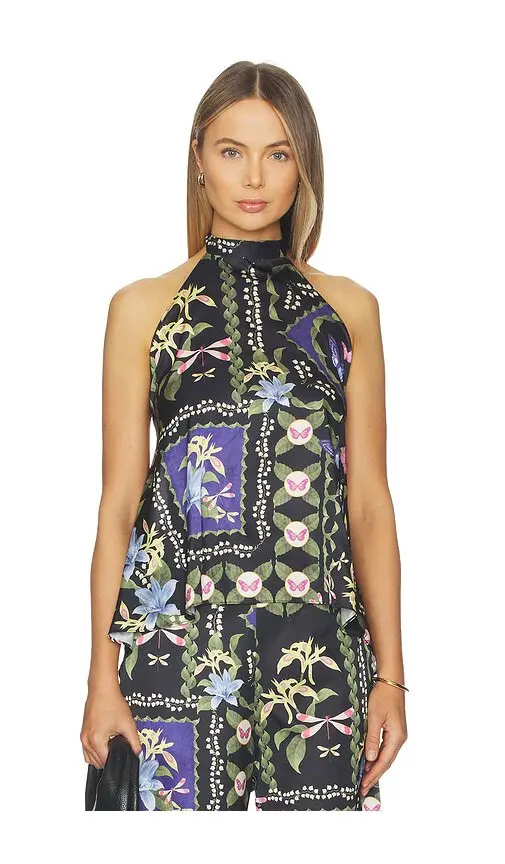 Misa Ora Halter Top - Patchwork Butterfly