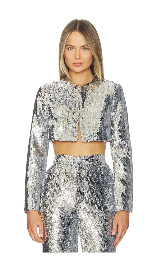 Giuseppe Di Morabito Cropped Sequin Jacket With Floral Applique