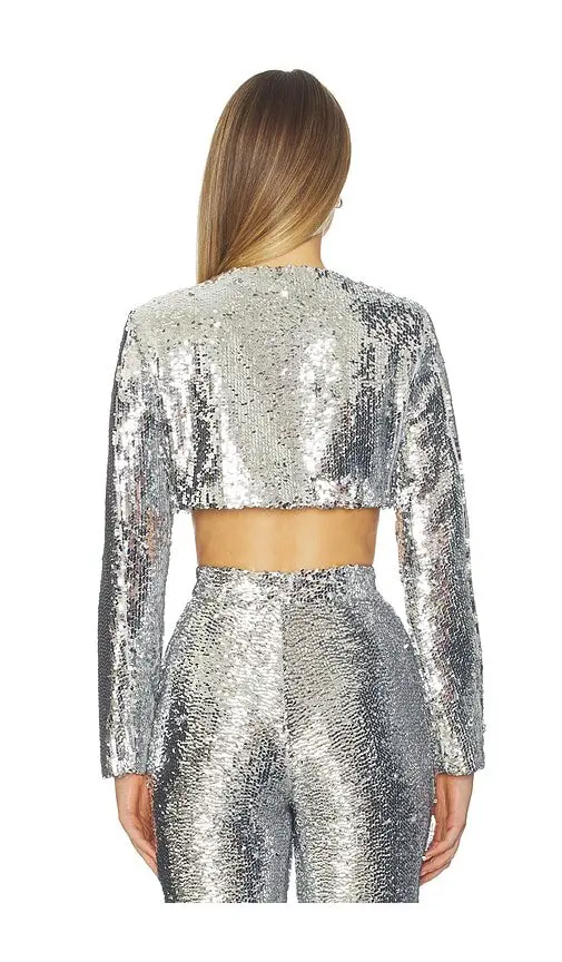 Giuseppe Di Morabito Cropped Sequin Jacket With Floral Applique