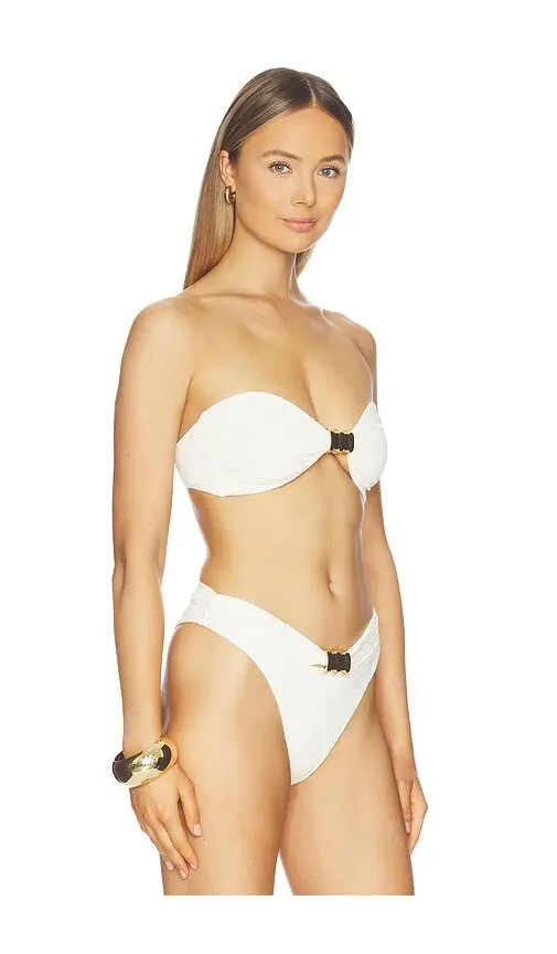 LA PORTE Kate Bandeau Bikini Top - Cloud Dancer