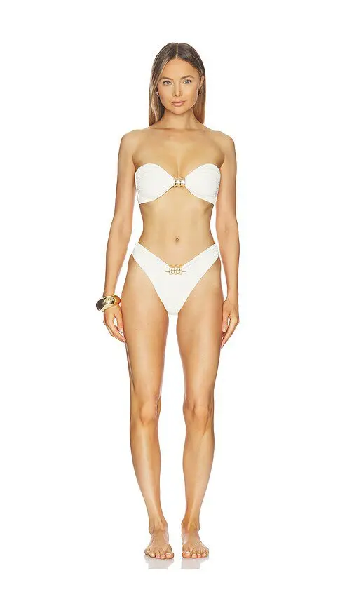 LA PORTE Kate Bandeau Bikini Top - Cloud Dancer