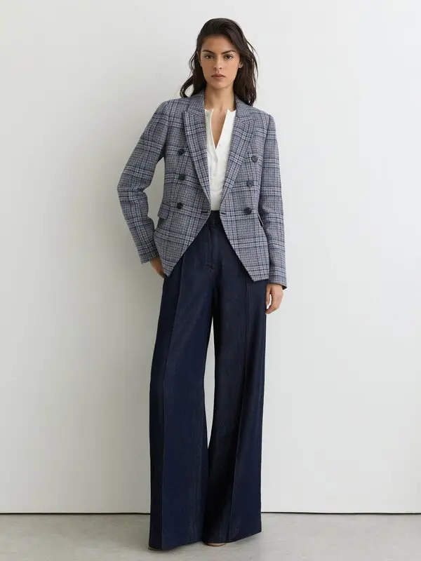 REISS Larissa Petite Check Blazer