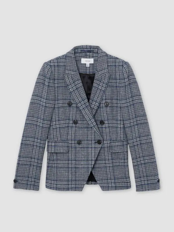 REISS Larissa Petite Check Blazer
