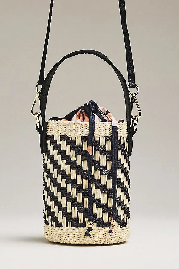 SENSI STUDIO Two-tone Thick-weave Bucket Bag