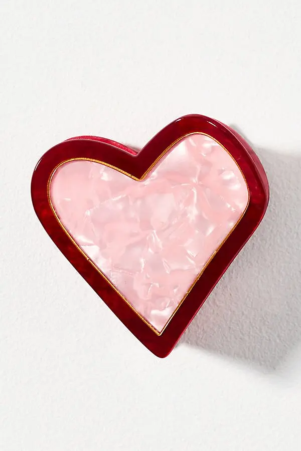 FRASIER STERLING Heart Hair Claw Clip - Pink