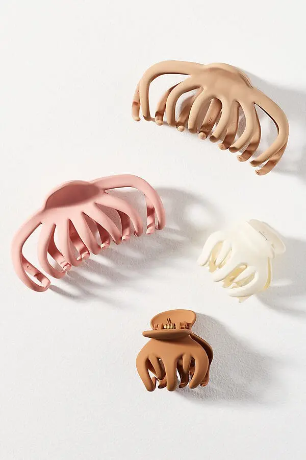 Anthropologie Octopus Hair Claw Clips Set - Neutral