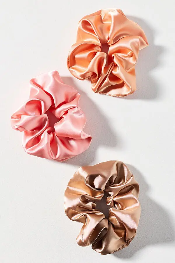 Anthropologie Large Satin Scrunchie - Pink