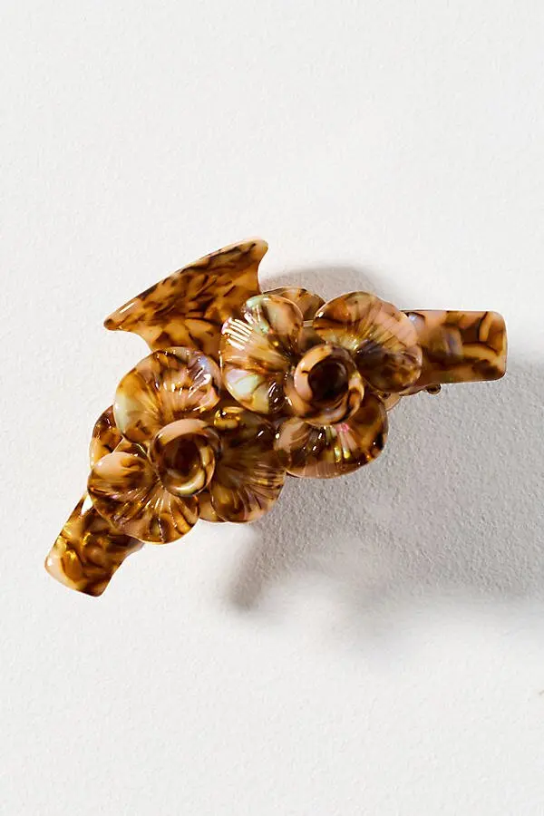 Anthropologie 3d Floral Hair Claw Clip - Blonde Tort