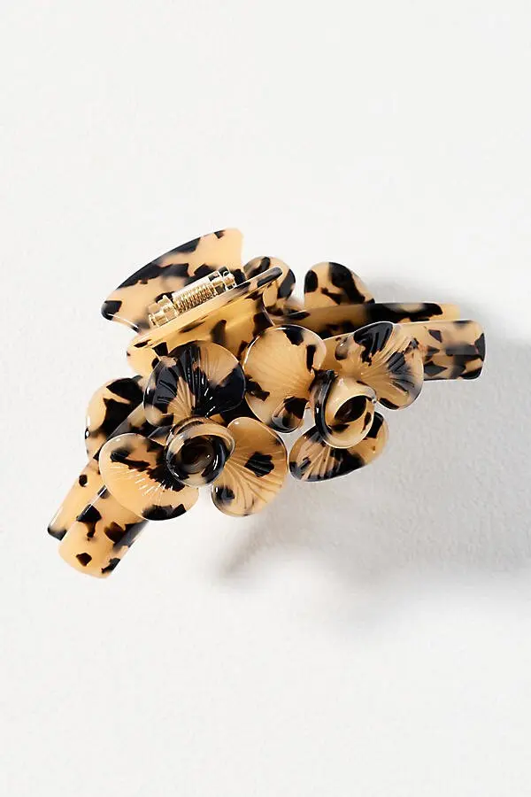 Anthropologie 3d Floral Hair Claw Clip - Tortoise