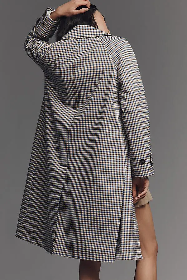 Avec Les Filles Long Gingham Trench Coat Jacket