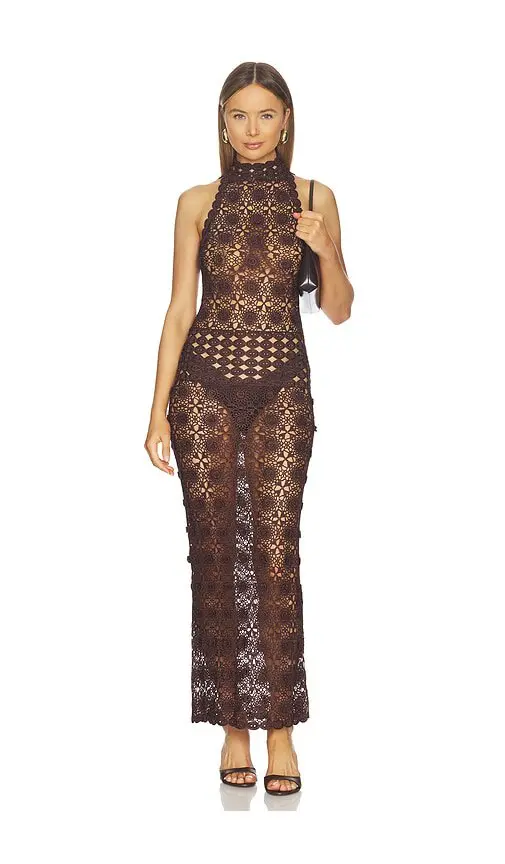 Bec & Bridge Ania Halter Maxi Dress - Chocolate