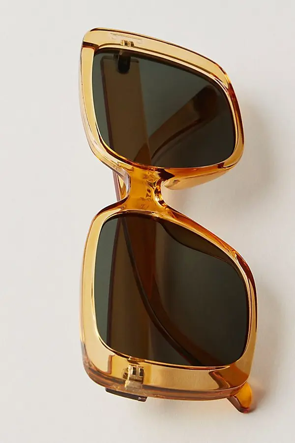Free People Simone Oversized Square Sunglasses - Light Lemon/mojito