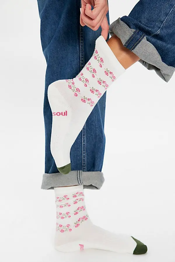 DOUBLESOUL Sweet Briar Socks - White Combo