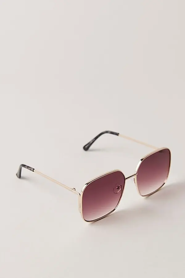 Free People Square Sunglasses - Mulberry Fade