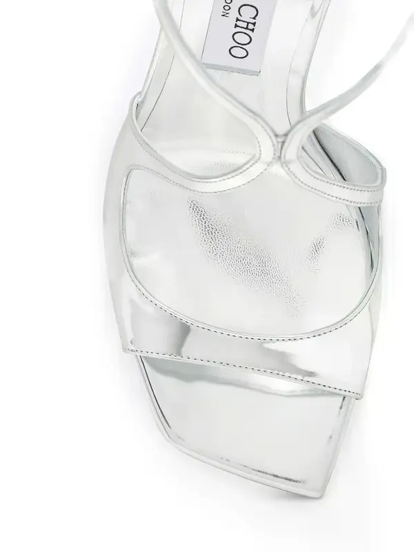 JIMMY CHOO Azia 95 Metallic Leather Sandals