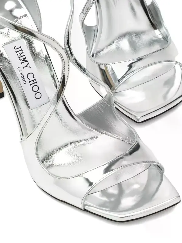 JIMMY CHOO Azia 95 Metallic Leather Sandals
