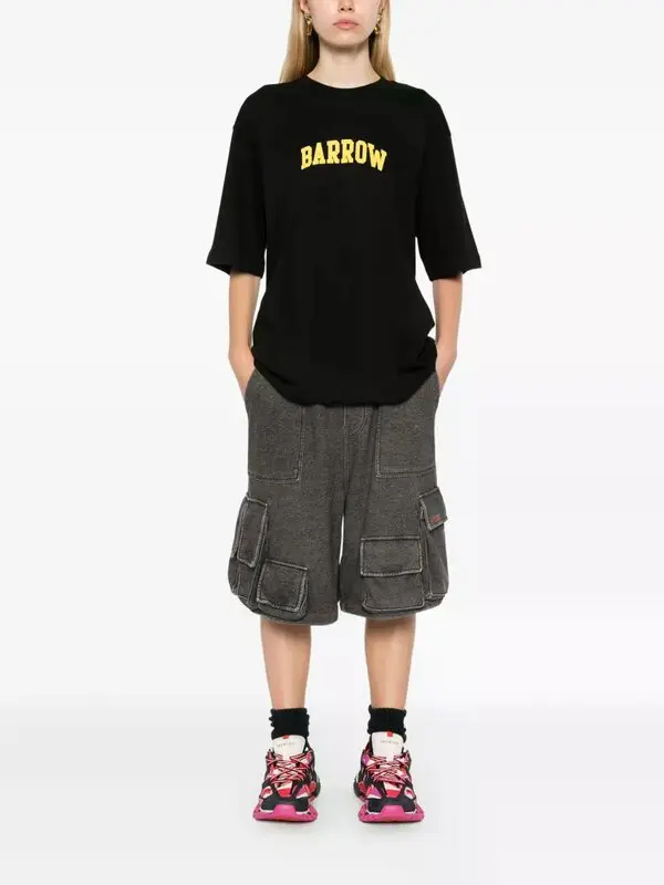 BARROW Stickers Print T-shirt - Black