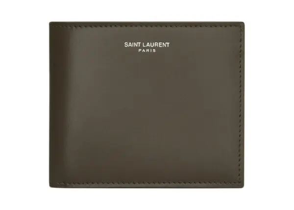 Saint Laurent Singlefold Embossed Paris Signature Wallet - Light Musk
