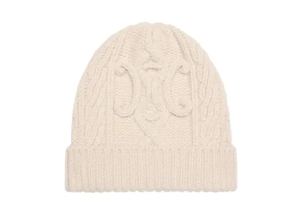 Celine Triomphe Aran Beanie - Off White