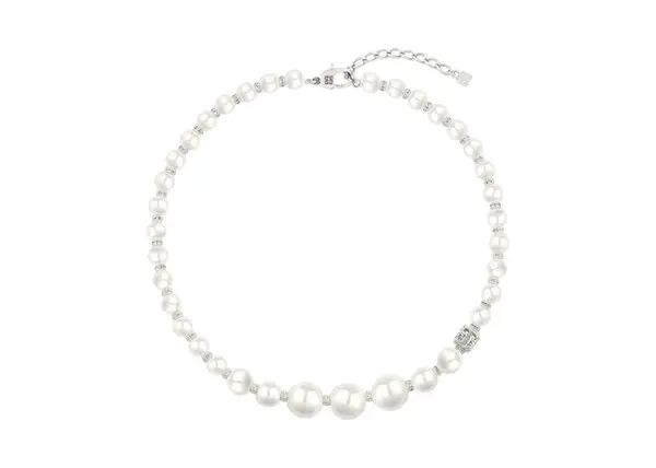 Givenchy Pearl Necklace With Crystals - White/silver