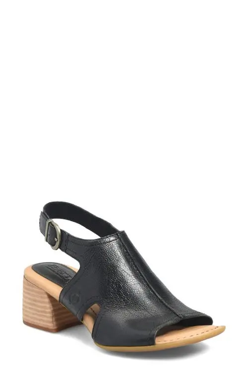 BØRN Swinton Ankle Strap Sandal - Black Leather