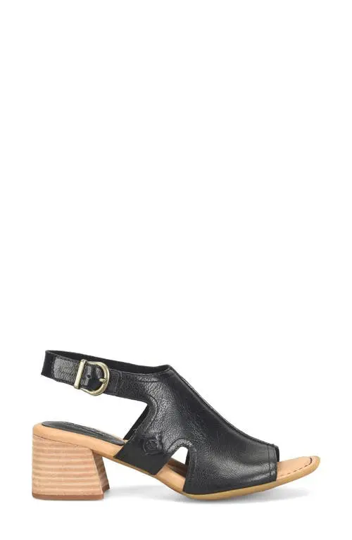 BØRN Swinton Ankle Strap Sandal - Black Leather