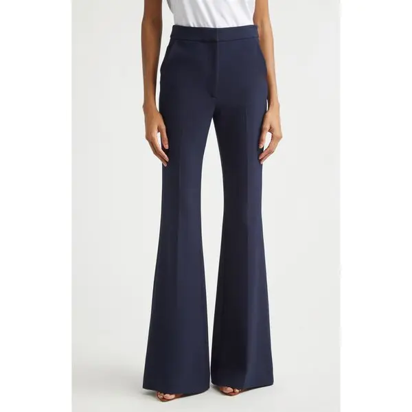 Veronica Beard Arden High-waist Flare Leg Pants - Navy