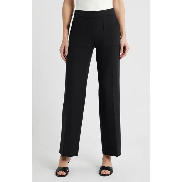 Anne Klein Pull-on Wide Leg Pants - Anne Black