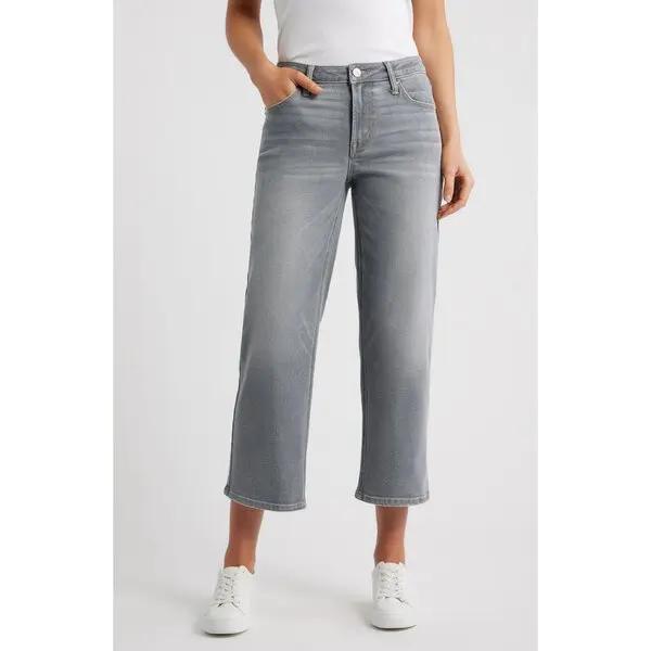 CITY BLUES Dover Crop Straight Leg Jeans - Grey
