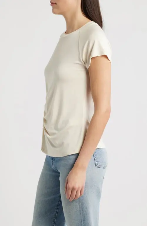 CITY BLUES Draped Crewneck T-shirt - Beige