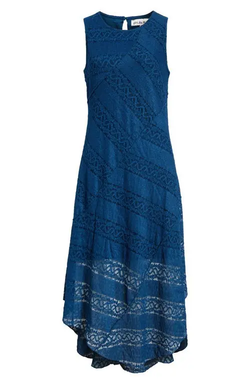 CITY BLUES Lace Sleeveless Maxi Dress - Blue Opal