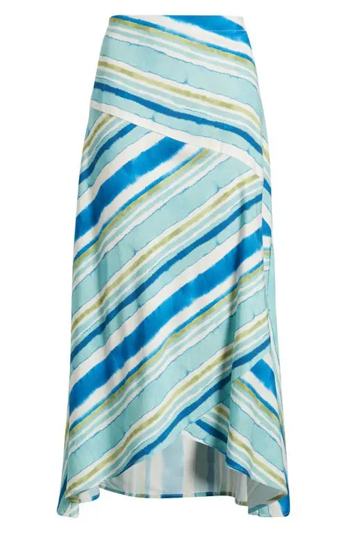 CITY BLUES Spliced Striped Maxi Skirt