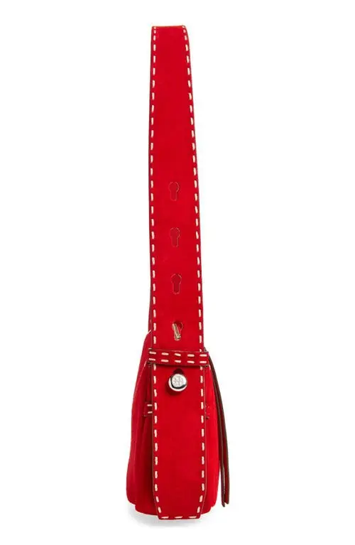 Tory Burch Romy Small Suede Shoulder Bag - Red