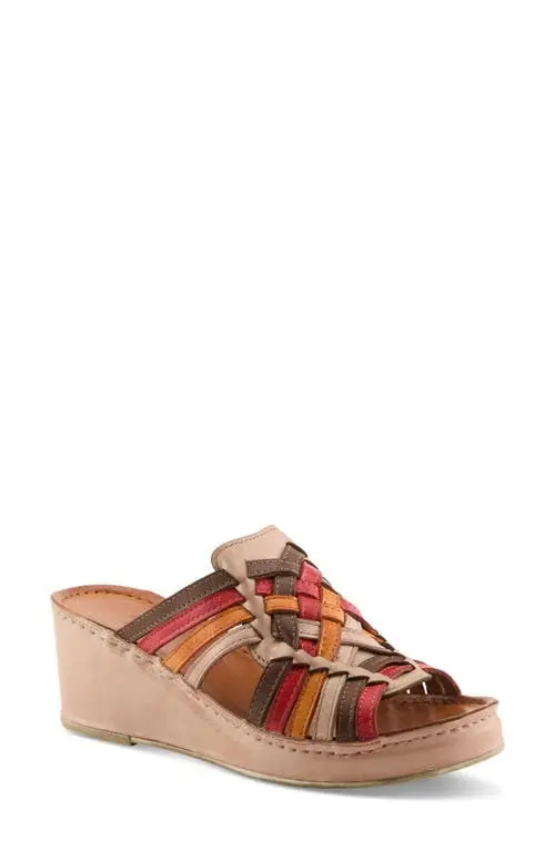 SPRING STEP SHOES Nokiah Platform Wedge Sandal - Blush Multi
