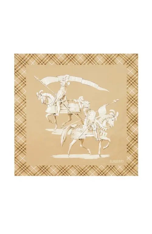 Burberry Archive Knight Silk Scarf - Finch Beige