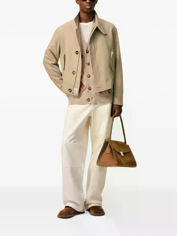 AMI Paris Wool Harrington Jacket With High Collar