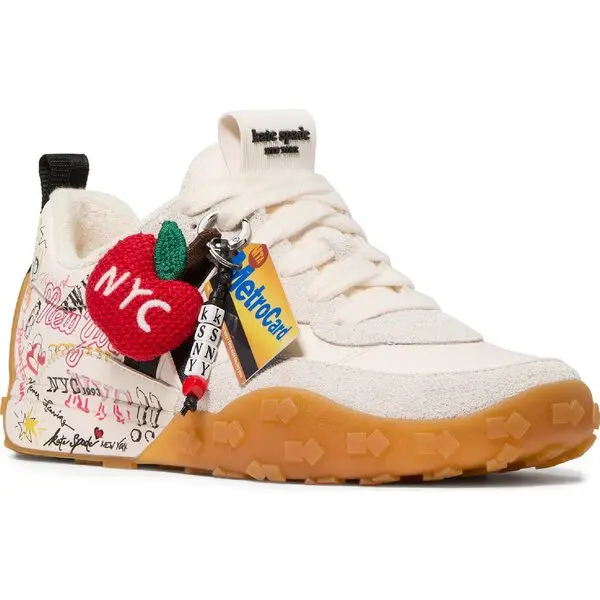 Kate Spade New York K As In Kate Nyc Graffiti Sneaker - Cream Multi