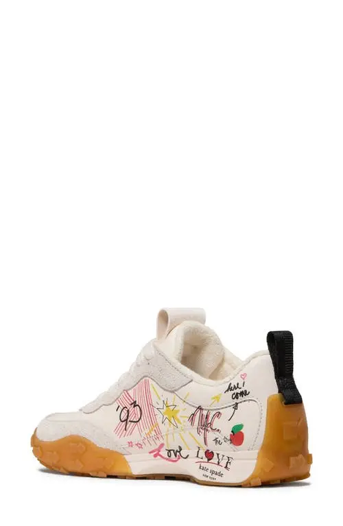 Kate Spade New York K As In Kate Nyc Graffiti Sneaker - Cream Multi