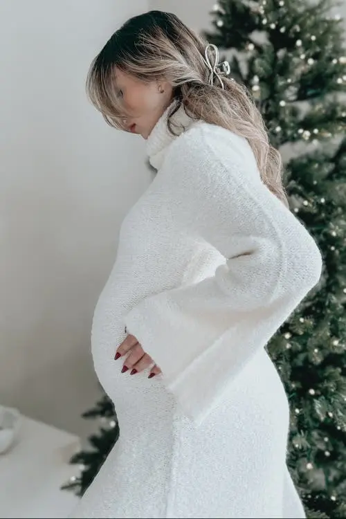 PINKBLUSH Turtleneck Bell Sleeve Sweater Dress