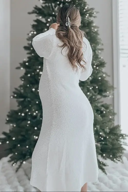 PINKBLUSH Turtleneck Bell Sleeve Sweater Dress