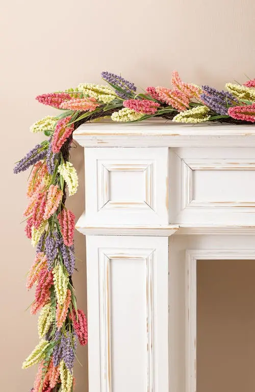 GLITZHOME 6ft Mixed Colors Heather Artificial Garland
